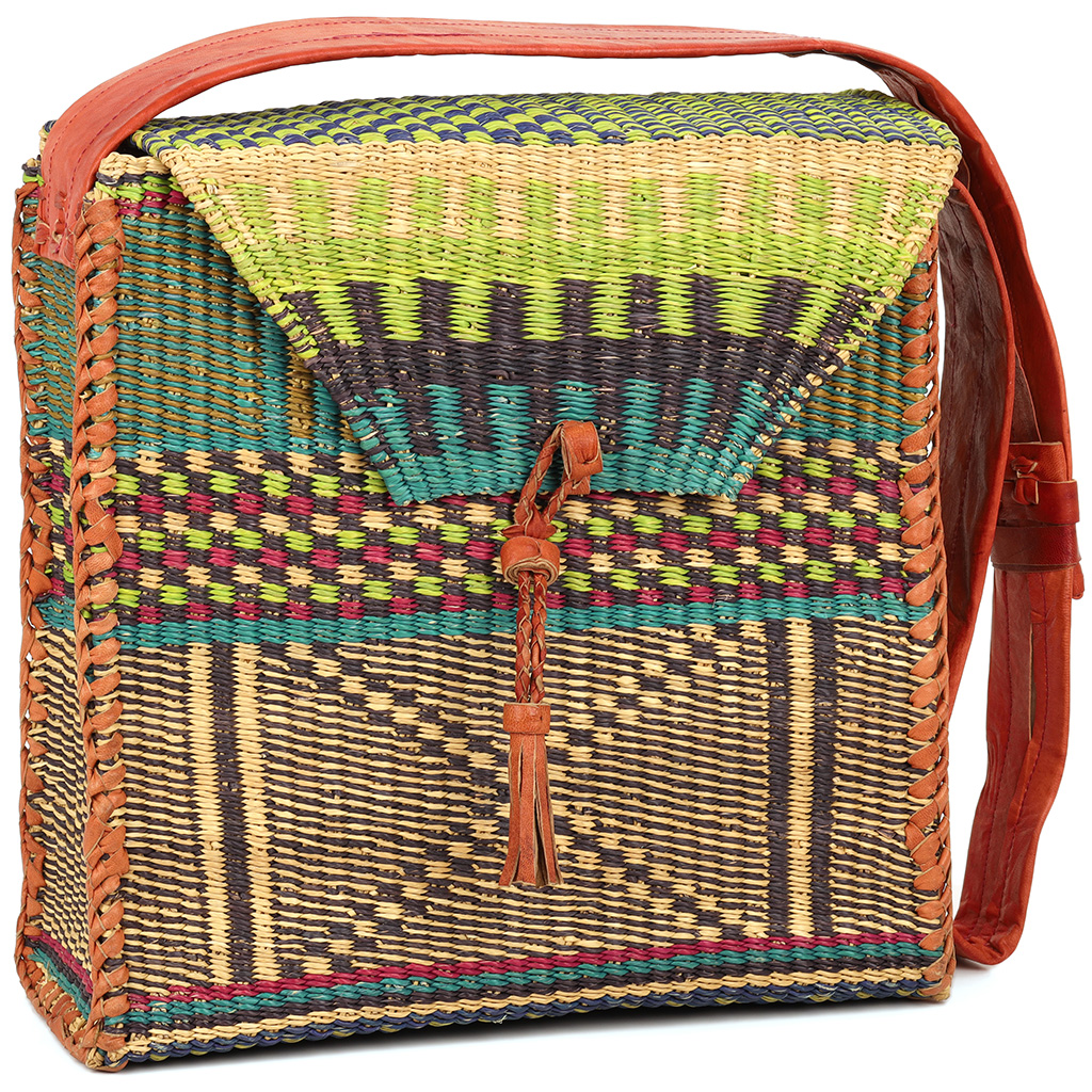 Messenger Bag - Fair Trade Bolga basket from Ghana