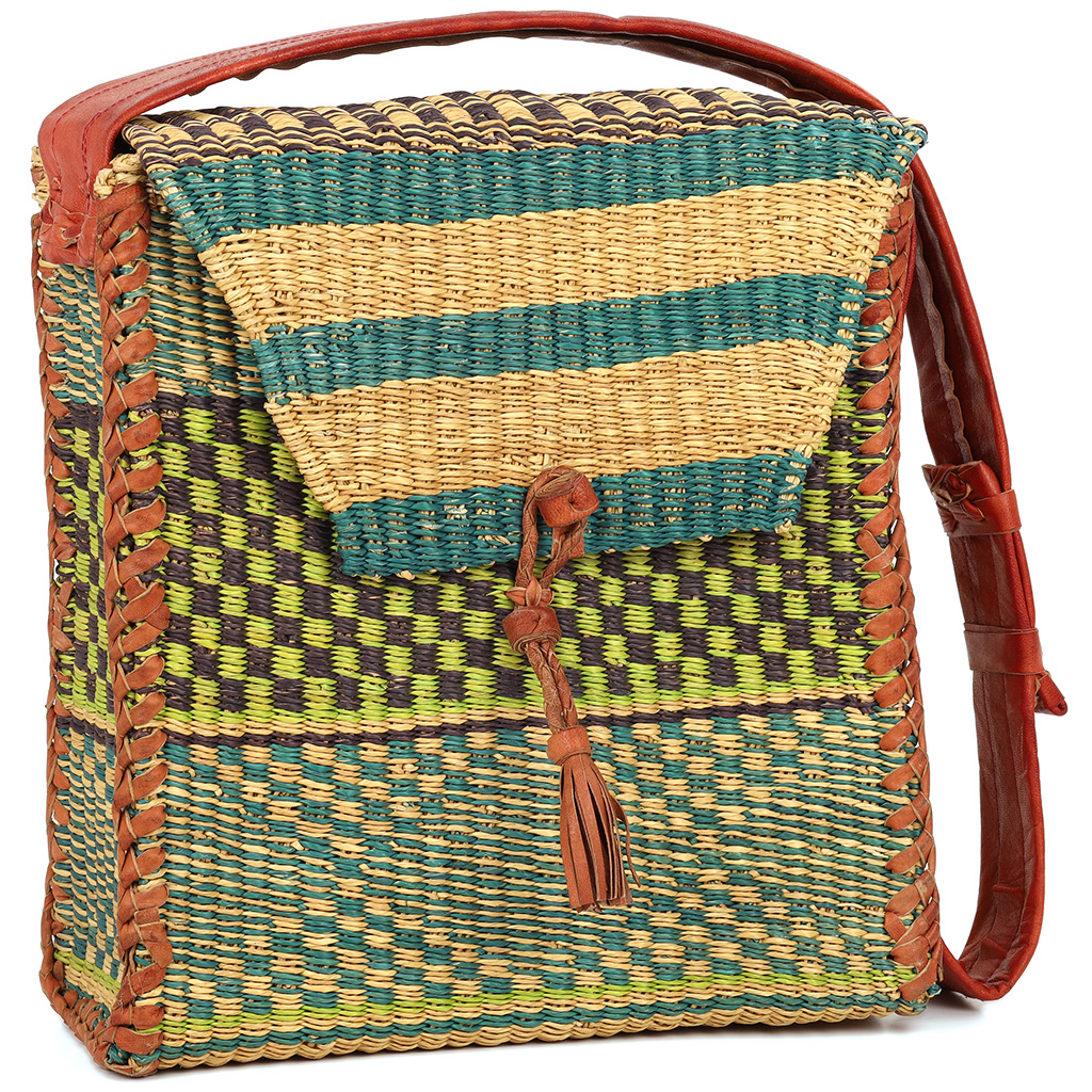 Messenger Bag - Fair Trade Bolga basket from Ghana