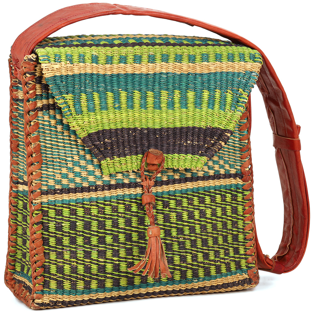 Messenger Bag - Fair Trade Bolga basket from Ghana
