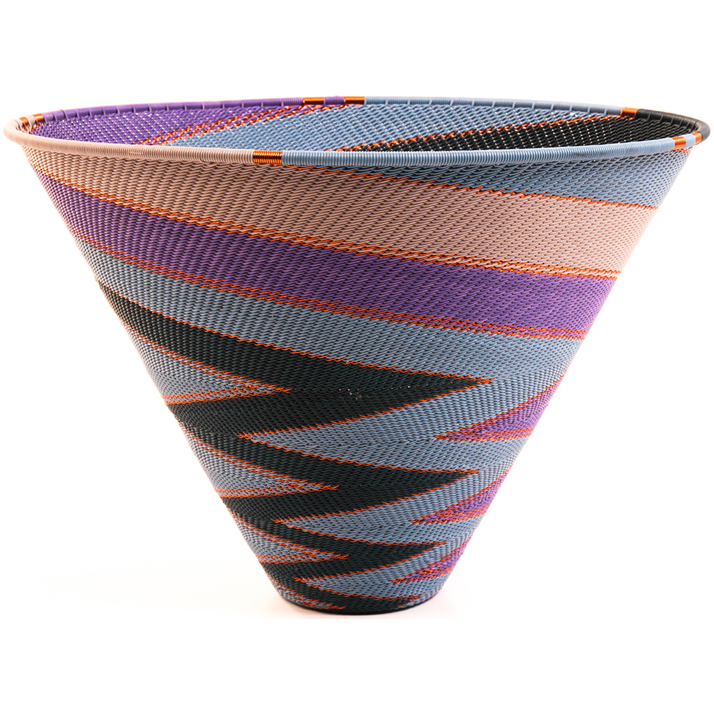Extra Large Deep Funnel Bowl - Fair Trade Zulu Wire Basket