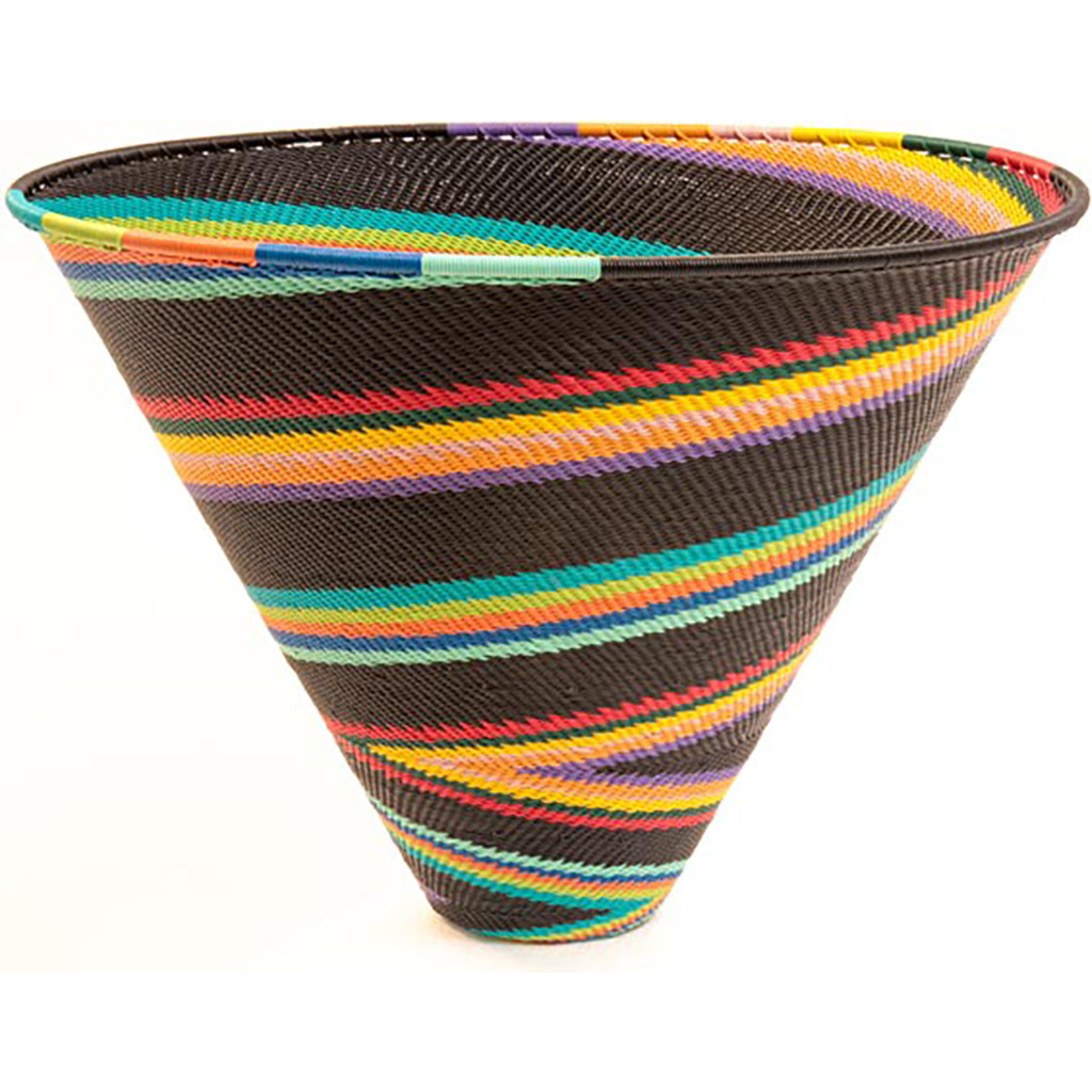 Extra Large Deep Funnel Bowl - Fair Trade Zulu Wire Basket
