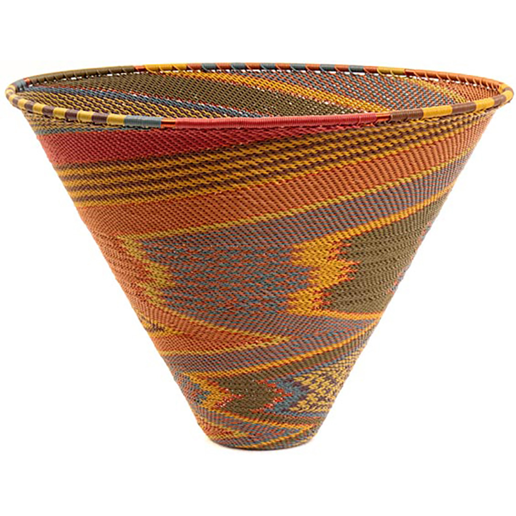 Extra Large Deep Funnel Bowl - Fair Trade Zulu Wire Basket