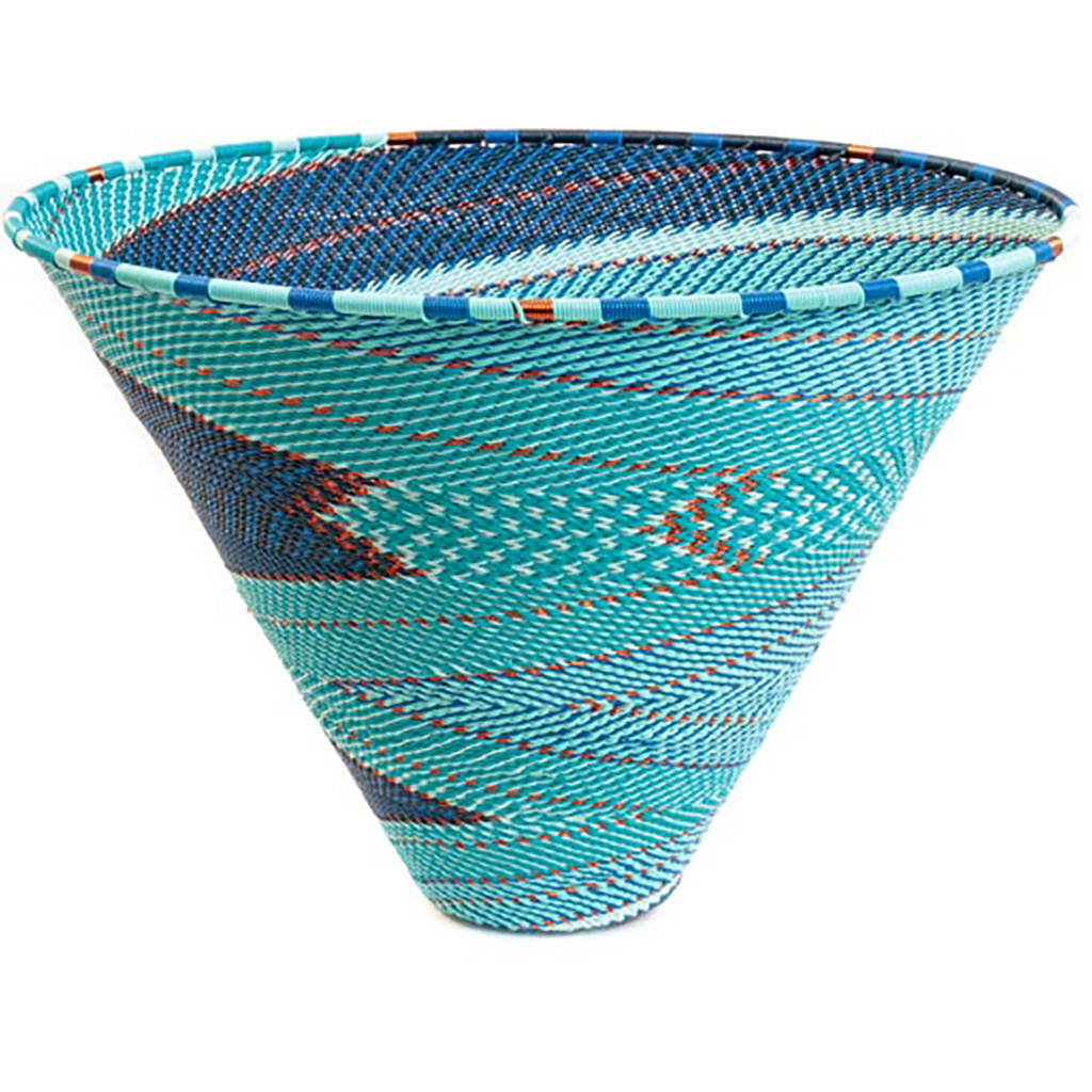 Extra Large Deep Funnel Bowl - Fair Trade Zulu Wire Basket