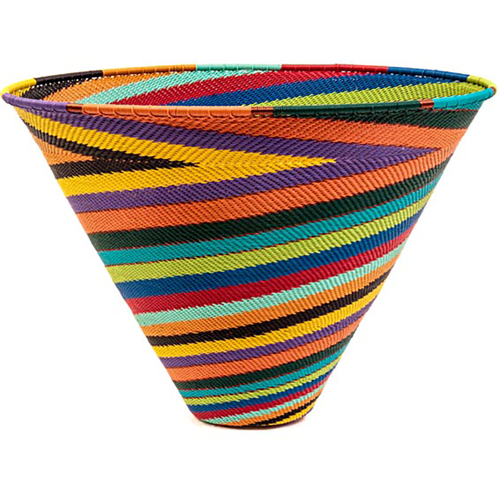 Extra Large Deep Funnel Bowl - Fair Trade Zulu Wire Basket