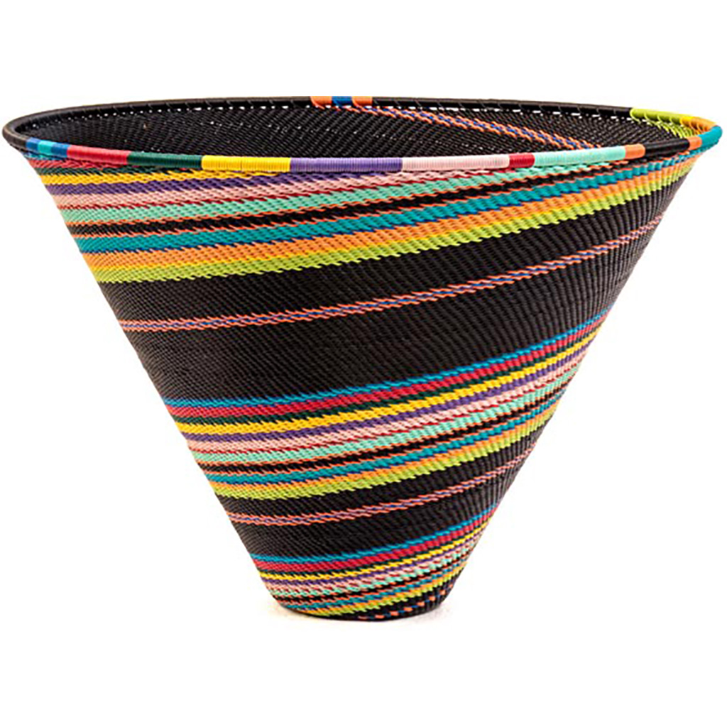 Extra Large Deep Funnel Bowl - Fair Trade Zulu Wire Basket