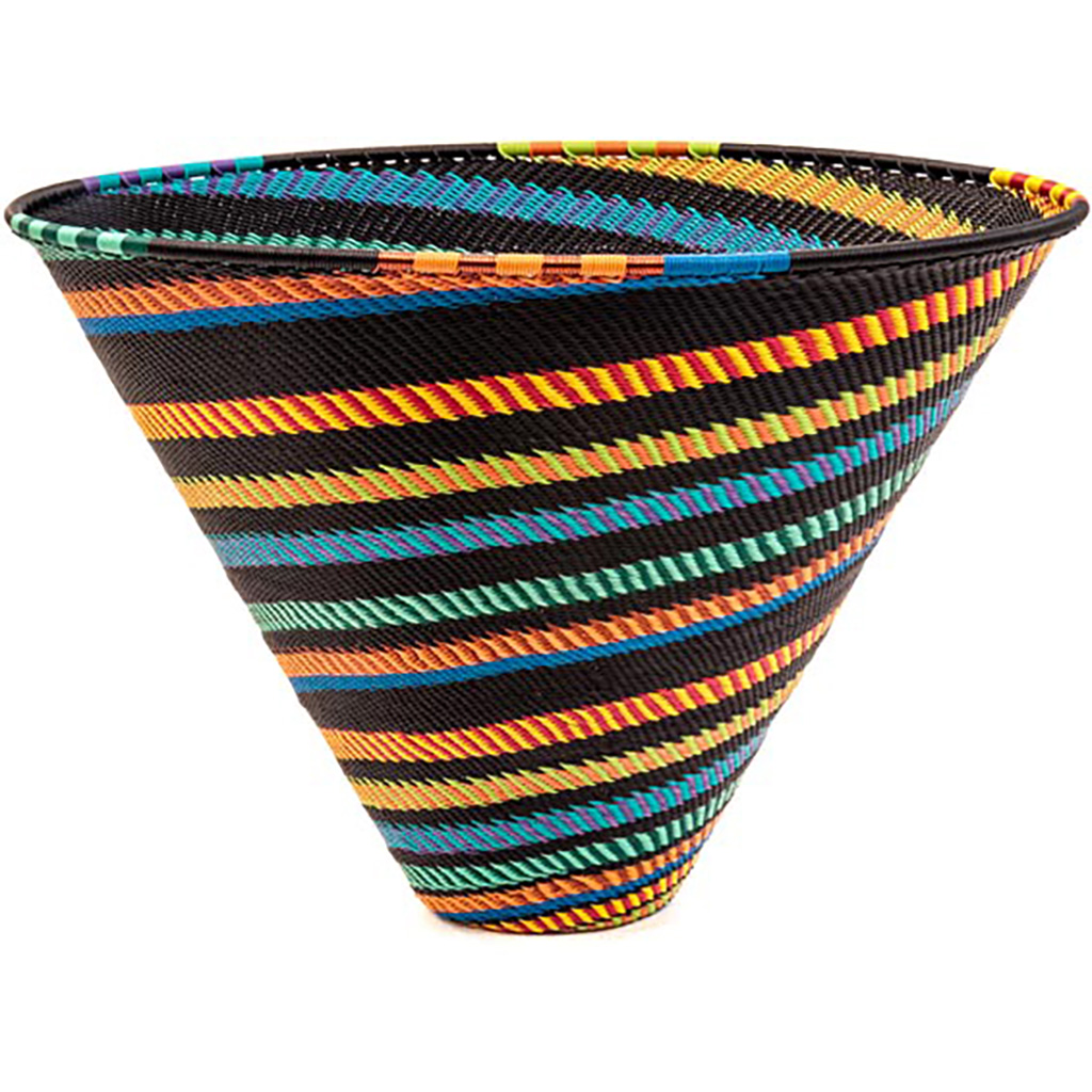 Extra Large Deep Funnel Bowl - Fair Trade Zulu Wire Basket