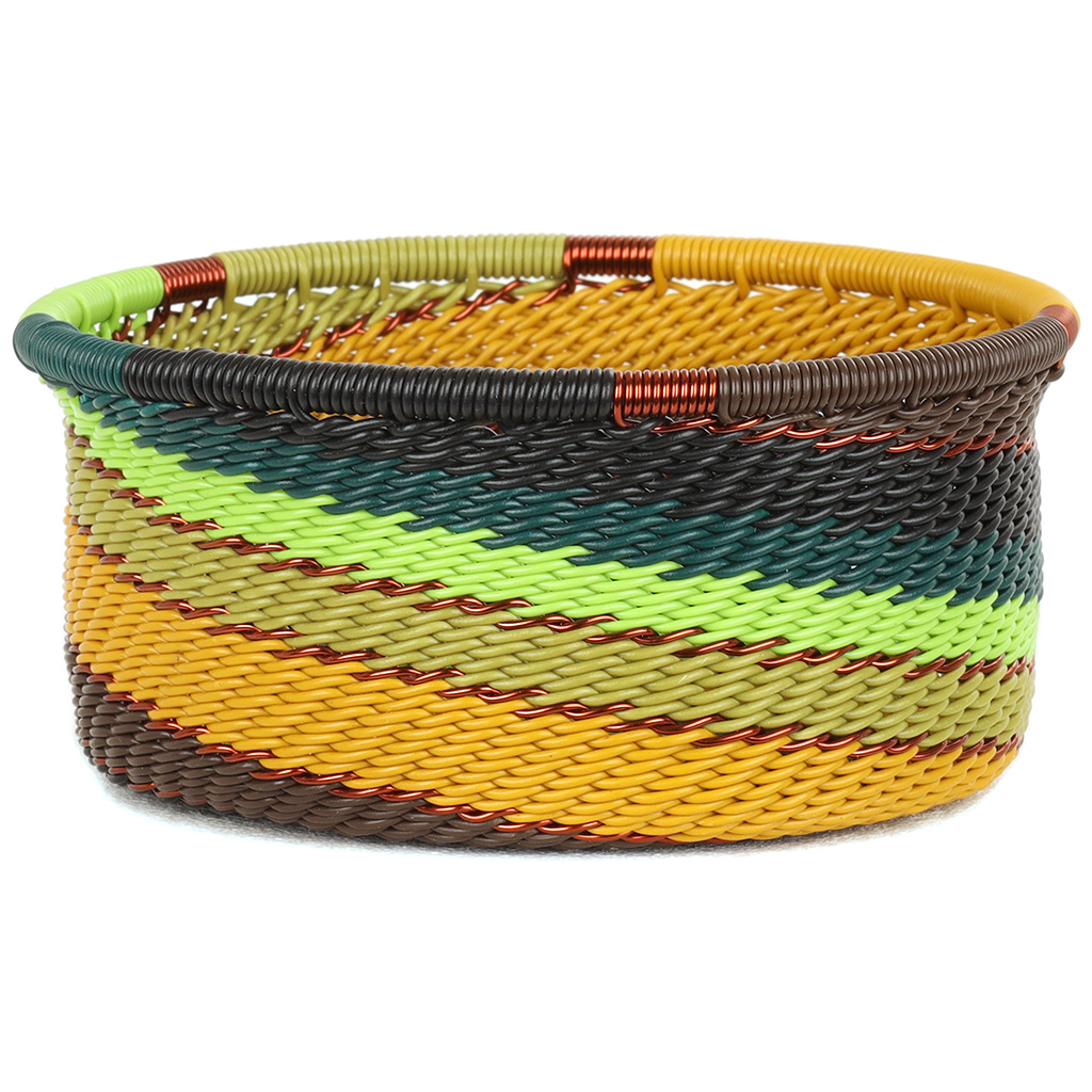 Small Straight Sides Bowl - Fair Trade Zulu Wire Basket